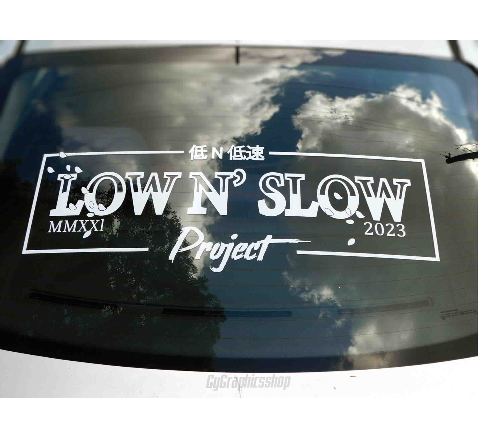 Low N Slow Rear Window Decal Car Sticker Banner JDM Vinyl Graphic Kanji ...