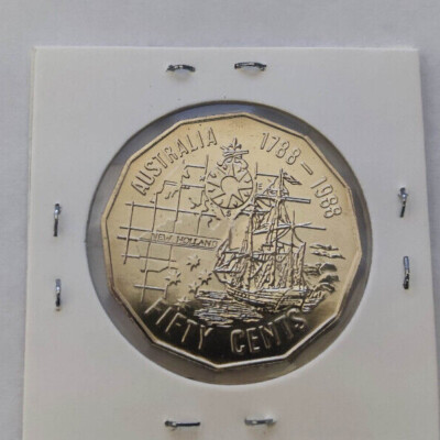 1988 UNC 50c Coin - Tall Ships, First Fleet Bicentenary in 2x2 | eBay