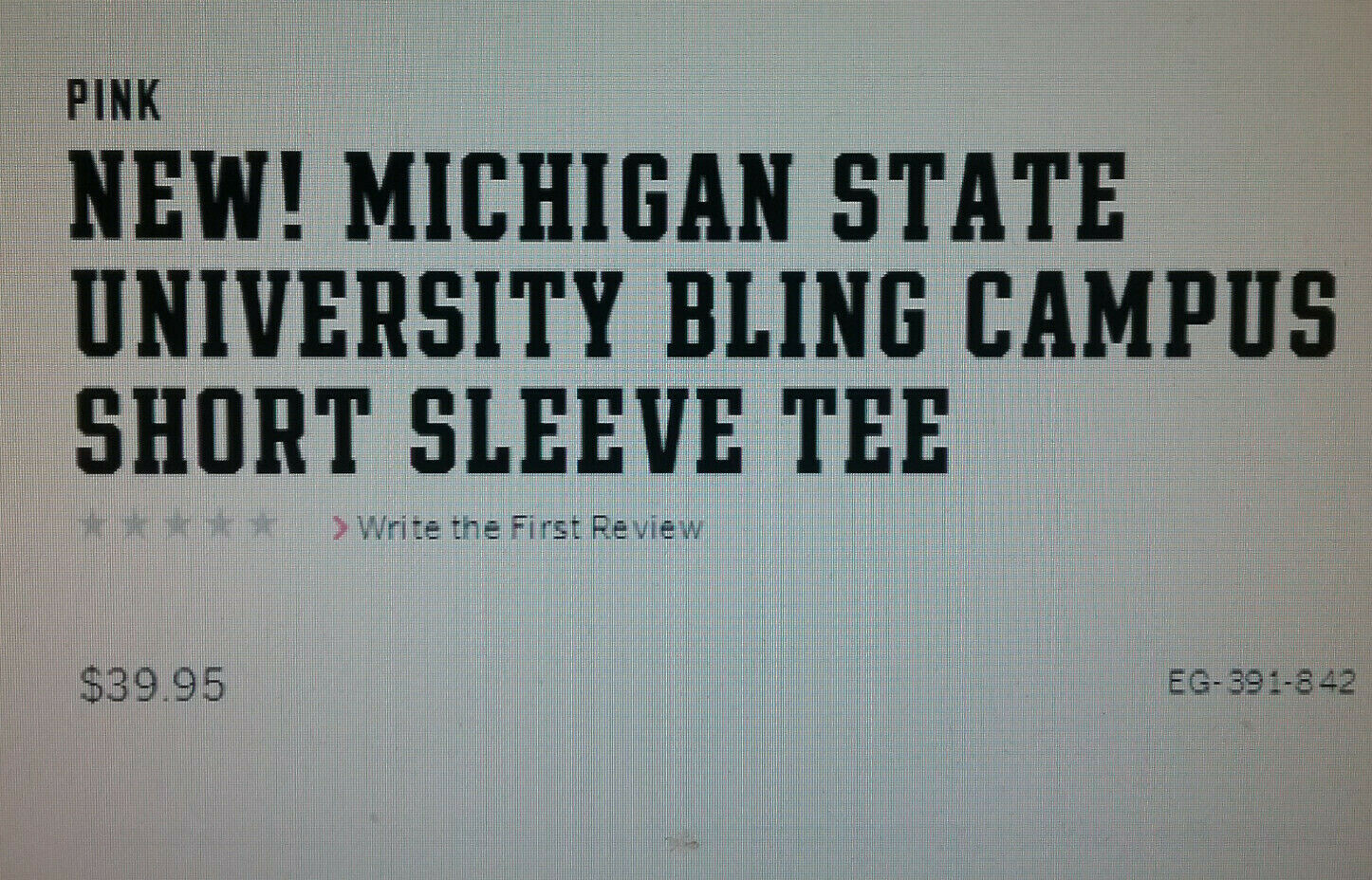 Victoria's Secret Medium Pink Michigan State MSU Shirt Bling Sequin New ...