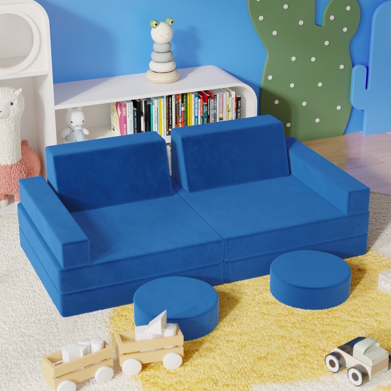 10Pcs Modular Kids Couch Kids Sofa for Playroom Sofa, Indoor Toddler ...