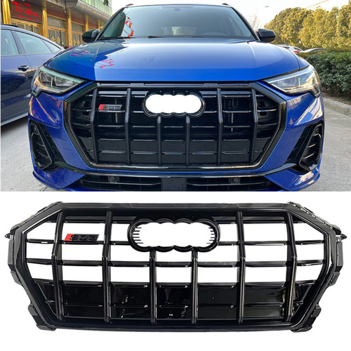 SQ3 Style Honeycomb Mesh Grille Bumper Grill Black Fit For Audi Q3 2019 ...