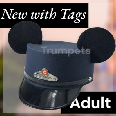 Brand New ADULT Disney Mickey Mouse Conductor Hat Red Trolly Train ...