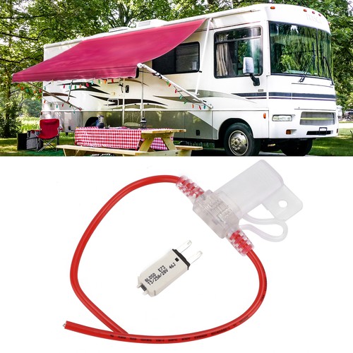 Car Auto Fuse Holder & T3 Manual Reset Fuse Wire 25Amp 12AWG 32V Clear ...