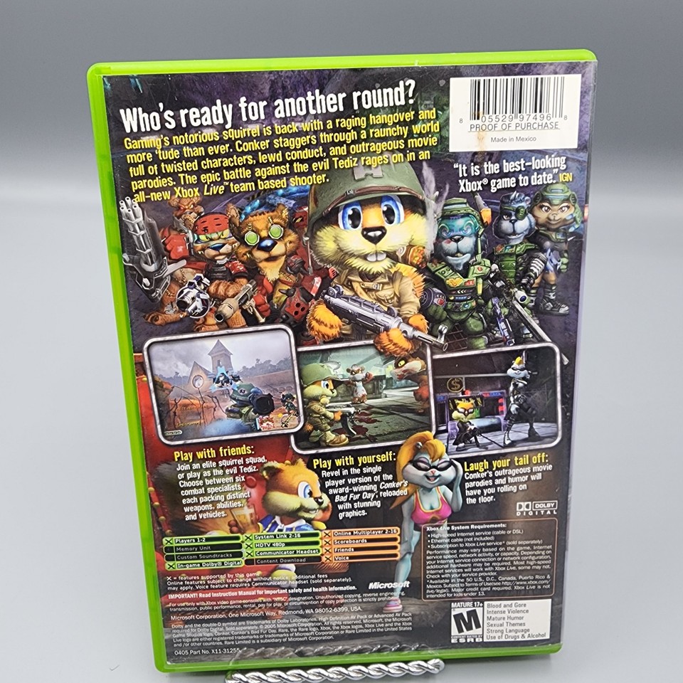 Conker: Live & Reloaded (Original Microsoft Xbox, 2005) Case ONLY / No ...