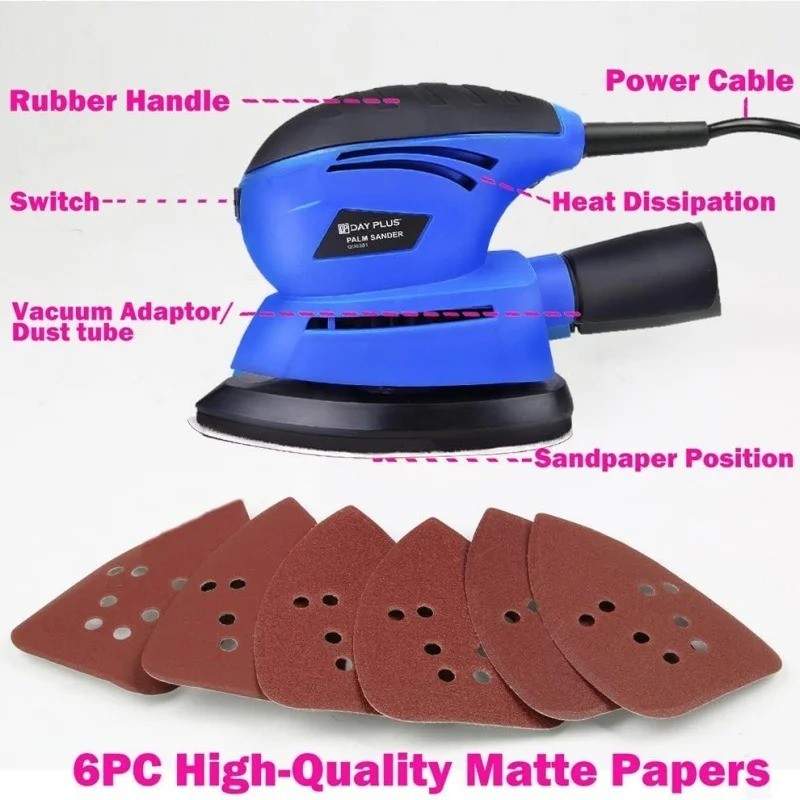 Electric Detail Mouse Palm Sander Variable Speed Heavy Duty with ...