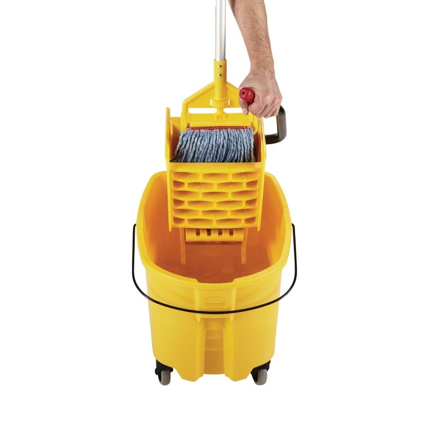 Rubbermaid Commercial Products Wavebrake 35 Qt. Side-Press Mop Bucket ...