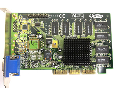 VINTAGE RARE AZTECH TNT2-AGP 825-G22071-A30 32 MB VGA ONLY AGP VIDEO ...