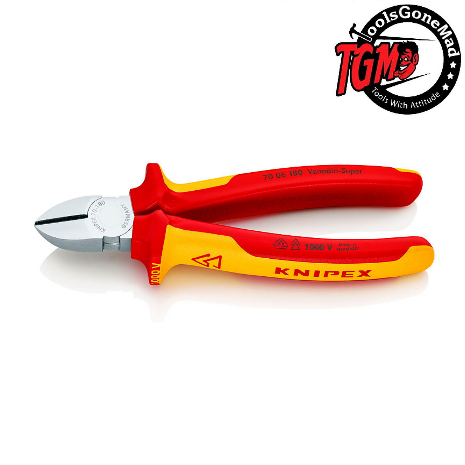 Knipex 180mm Diagonal Side Cutting Cutters Pliers 1000V VDE Insulated ...