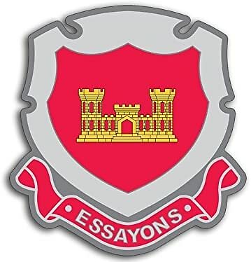 3x4 inch Corps of Engineers ESSAYONS Crest Shaped Sticker (Engineer ...