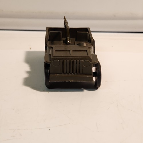 Vintage ELDON Plastic WW2 US Jeep w/MG & US Marine Standing Firing ...
