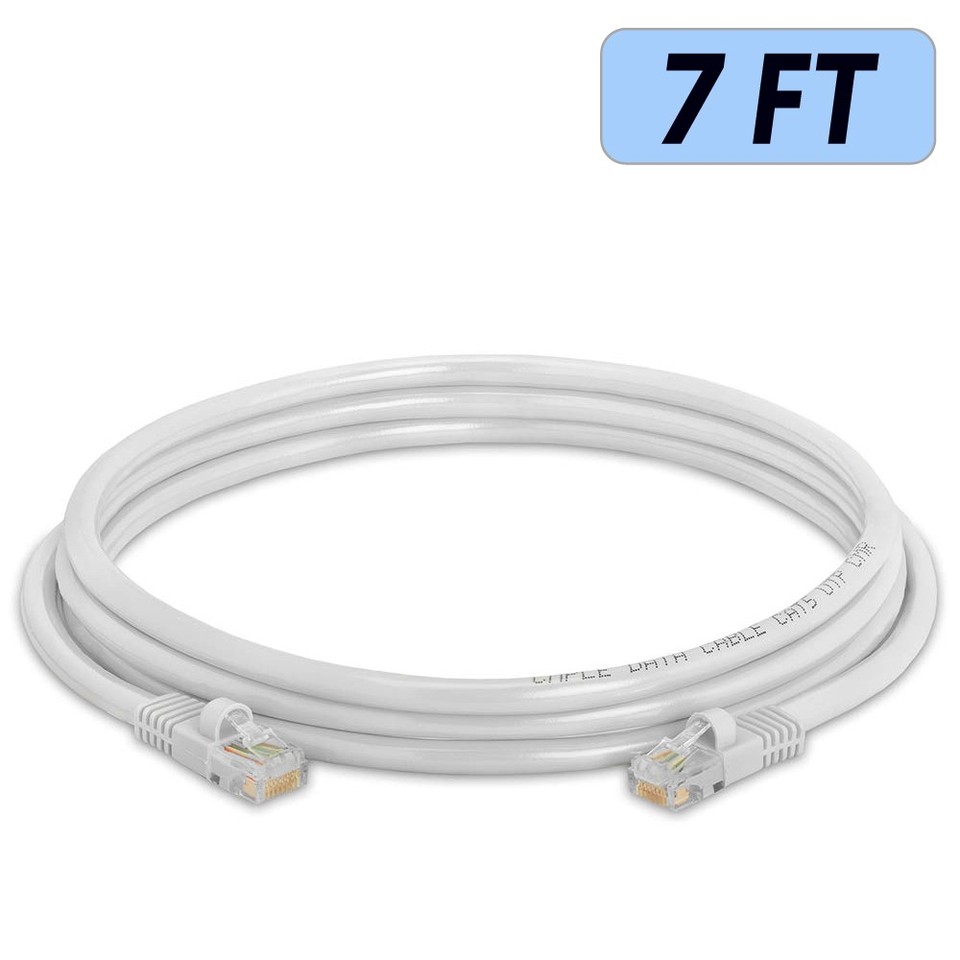 10 PACK Cat5e Cable White Cat 5 Patch Cord Ethernet RJ45 Connectors LAN ...