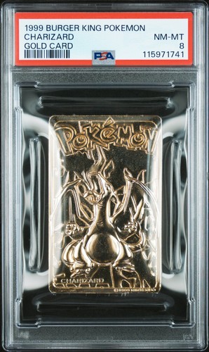 Charizard Pokemon Card Burger King 23K Gold Plated Promo Nintendo PSA 8 ...