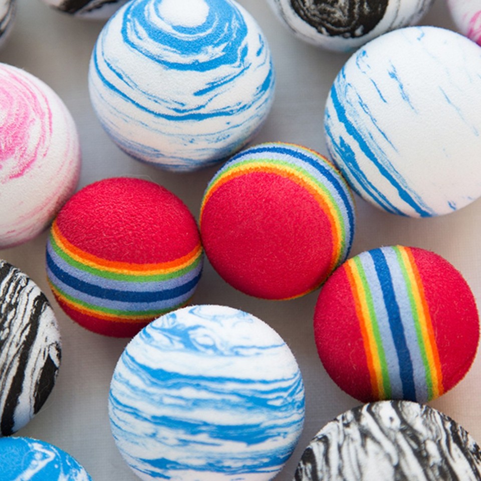 Bouncing Balls Small Rubber Bounce Balls Cat Chew Toys Sponge Balls ...