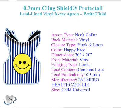 Dental X-Ray Cling Shield Child Protectall Apron with Neck Collar .33mm ...