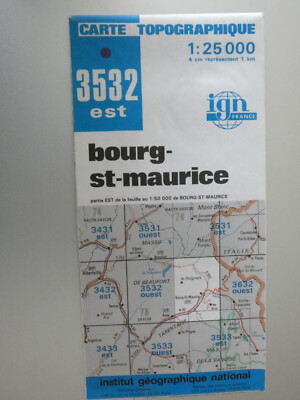 carte IGN bleue 1/25000 3532 est bourg st maurice edition 2 1984 * | eBay