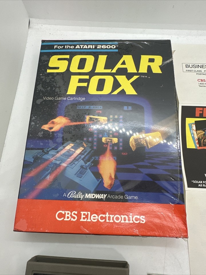 Solar Fox (Atari 2600) Complete Box & Manual & Sticker Mail In Cello ...