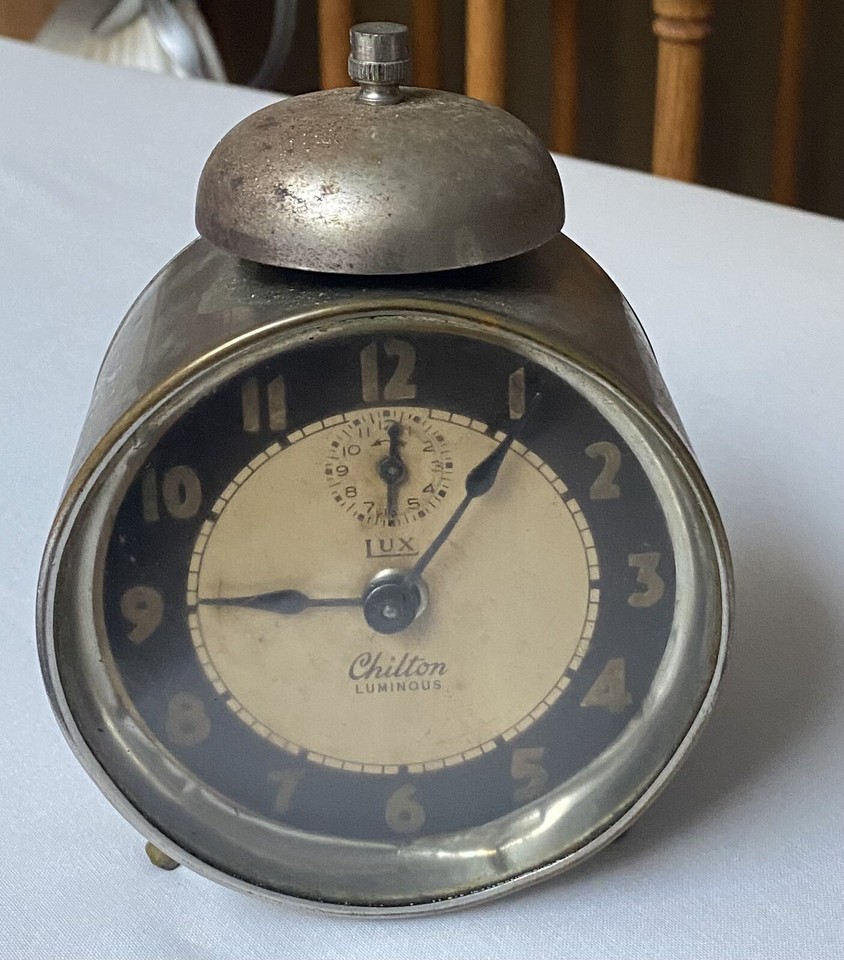 antique lux chilton luminous alarm clock | eBay