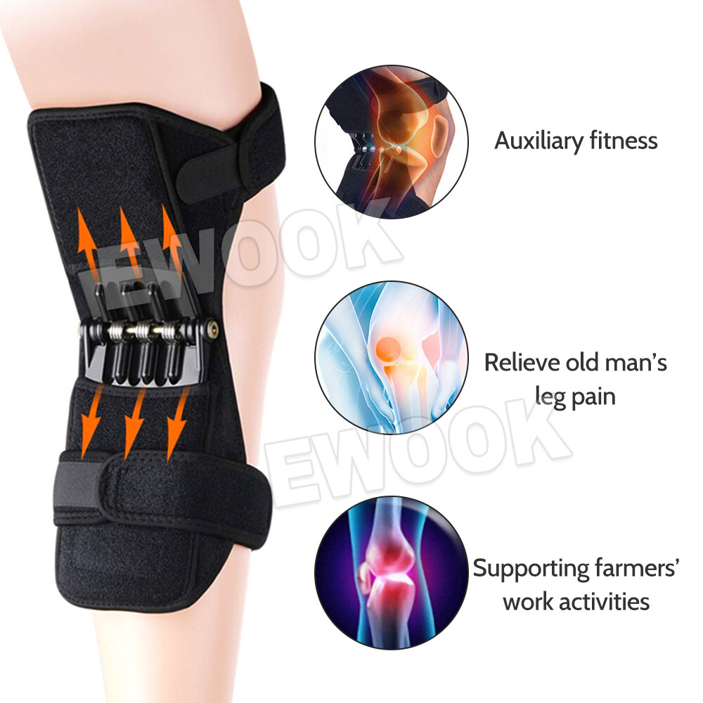 2PCS Power Spring Knee Pads brace Leg Support Rebound Lift Stabilizer ...