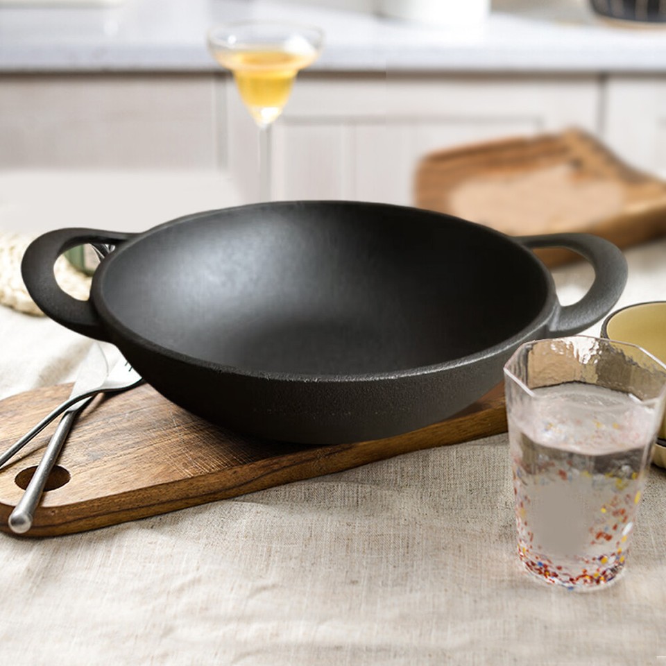 Cast Iron Pan Cooking Pot Multi-Purpose Fast Heat Saucepan 19cm for ...