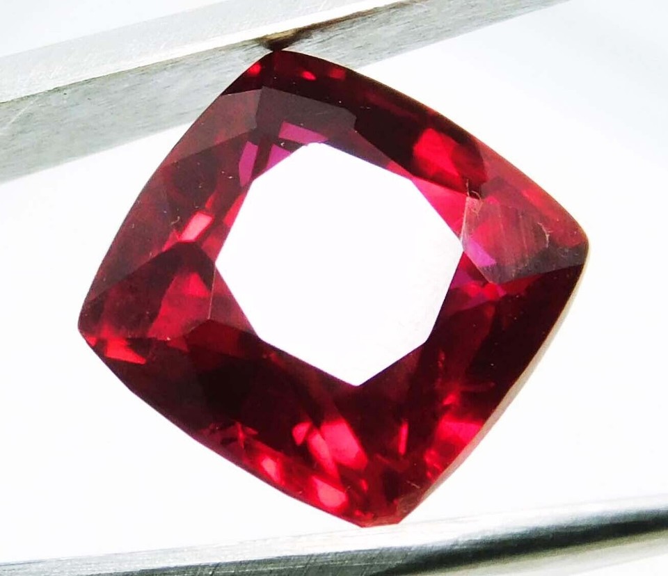 8.60 Ct CERTIFIED NATURAL Ruby Red SQUARE Cushion Cut Loose Gemstone ...