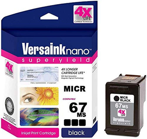 VersaInk-Nano HP 67 MS MICR Black Ink Cartridge for Check Printing ...
