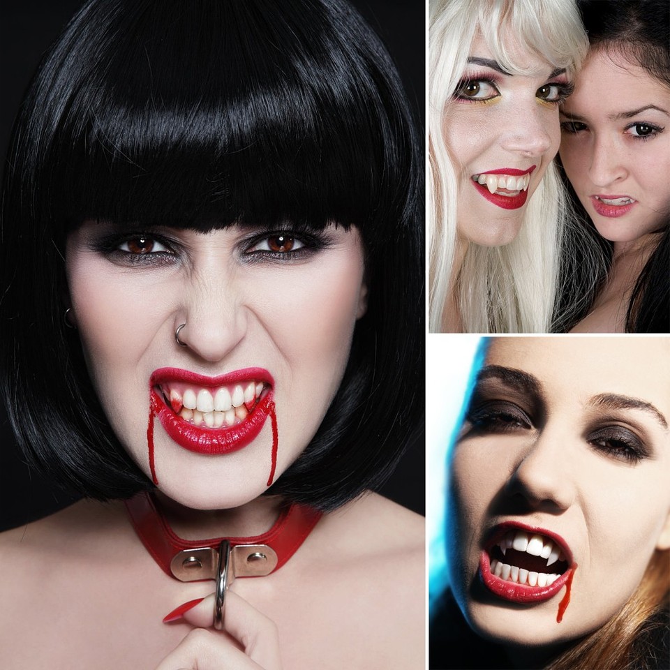 3 Pairs Authentic Vampire Fangs Costume Girls Halloween Teeth Kids | eBay