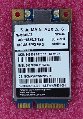 675793-001 - HP WWAN ATT LTE HSPA+ MINICARD | eBay