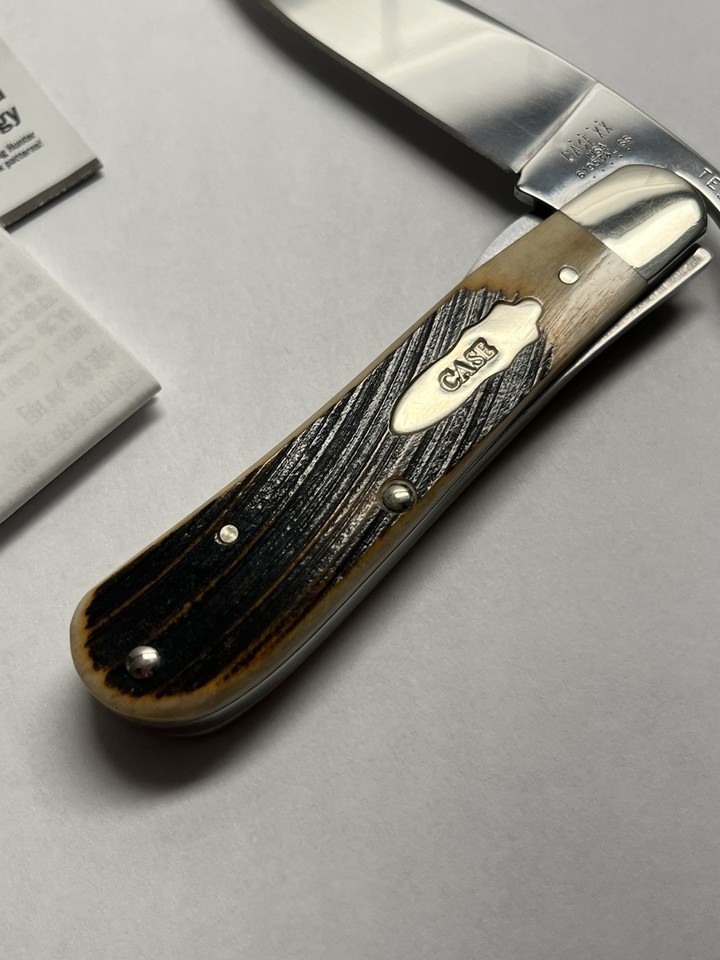 Case XX 61953 1/2 L Sawcut Amber Bone Drop Point Russlock Knife | eBay