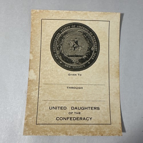 United States Daughters of the Confederacy Bookplate Ex Libris Never ...