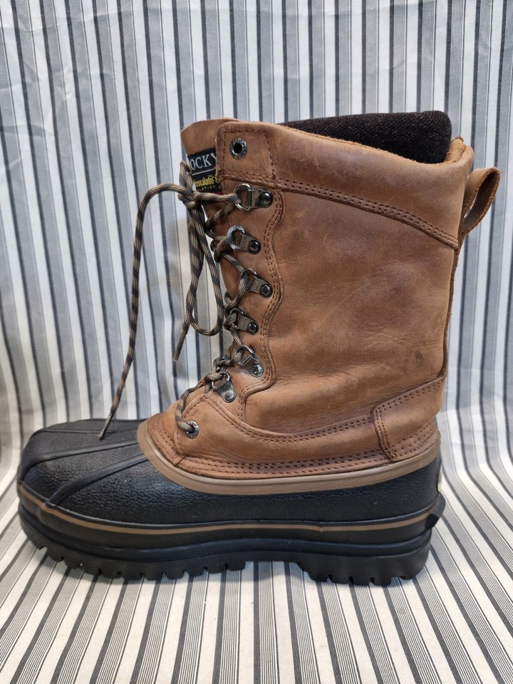 Rocky Ice Stalker Boots 7906 1000gm Insulation Genuine Leather Rubber Size 8 | eBay