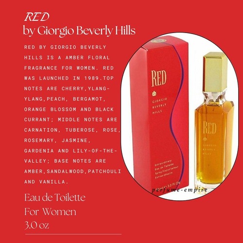 RED by GIORGIO BEVERLY HILLS Perfume 3.0 / 3 oz EDT For Women New in ...