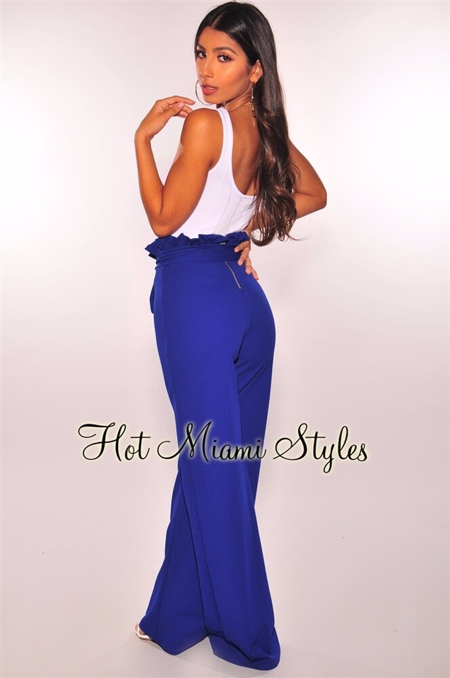 Hot Miami Styles Royal Blue Palazzo Pants | eBay