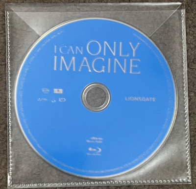 NEW I CAN ONLY IMAGINE (2018) - Blu-ray disc only in clear plastic ...