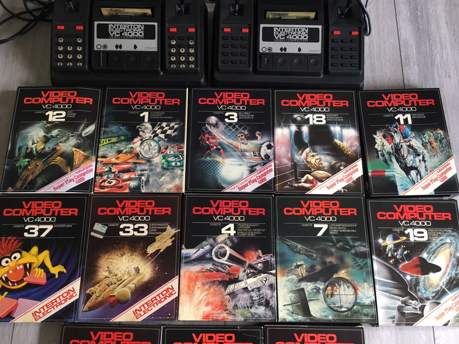 Video Games Spiele Sammlung +Konsole INTERTON VC 4000, Spiele mit OVP ...