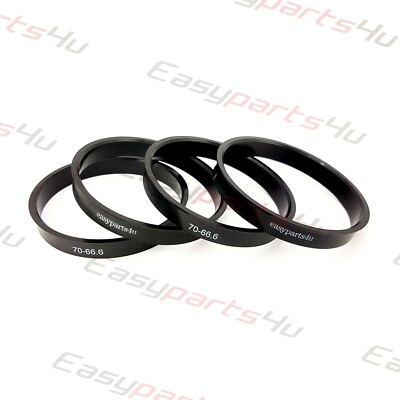 4x Spigot Rings 70,0 mm - 66,6 mm Conversion spigot rings for alloy ...