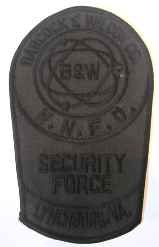 Nnfd Babcock Wilcox B & W Security Force Lynchburg Virginia Va Uniform ...