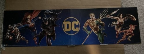 DC Comics Banner Superman/Batman/Wonder Woman/Cyborg/Flash Folded 48x13 ...