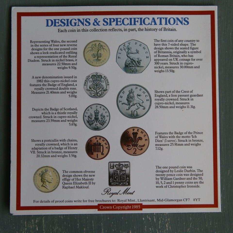 Coin Collection of 7 Royal Mint New Effigy QueenE II Brilliant ...