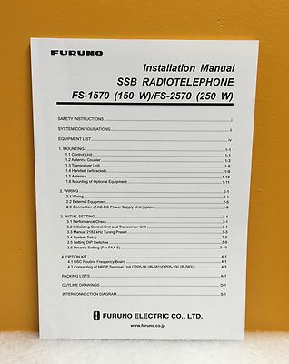 Furuno IME-56360-G SSB Radiotelephone FS-1570 / FS-2570 Installation ...