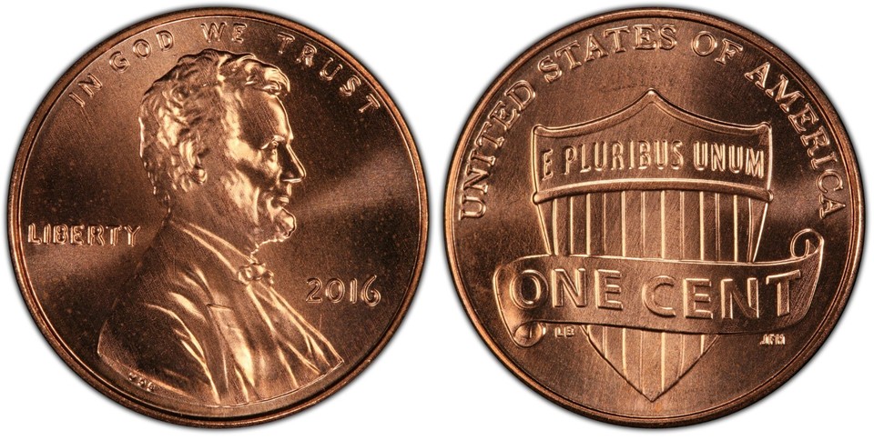 2016 P LINCOLN PENNY CENT - 1c Lincoln Union Shield theme ** ON HAND ...