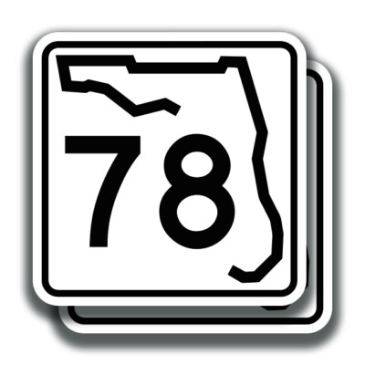 FLORIDA STATE ROAD 78 DECAL 2 Stickers Highway Sign Bogo Road Route Car ...
