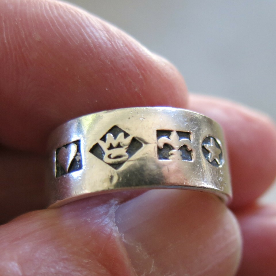 Sterling Silver Ring Band Design Work 8.8g size 10 [6225] | eBay