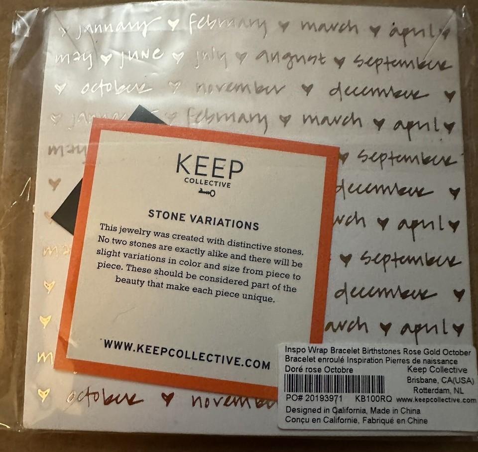 Keep Collective Birthstone OCTOBER Birthstone Rose Gold Wrap Bracelet ...