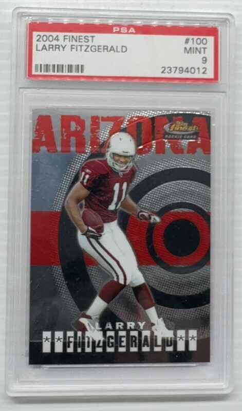 2004 Topps Finest Larry Fitzgerald Rookie Card RC #100 PSA 9 Mint ...