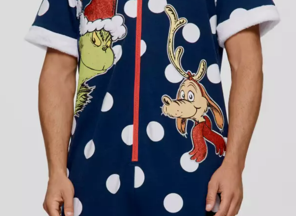 NWT MENS/Unisex Peter Alexander Hooded Grinch All In One XS Black ...