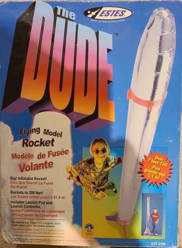 Estes The Dude Rocket Over 7ft Tall Flying Model Kit w/Launch Pad ~ NIB ...