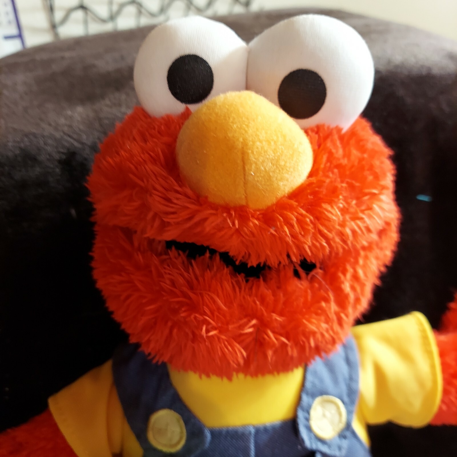 Talking Singing E for Elmo ABCs Alphabet Overalls Fisher Price Plush ...