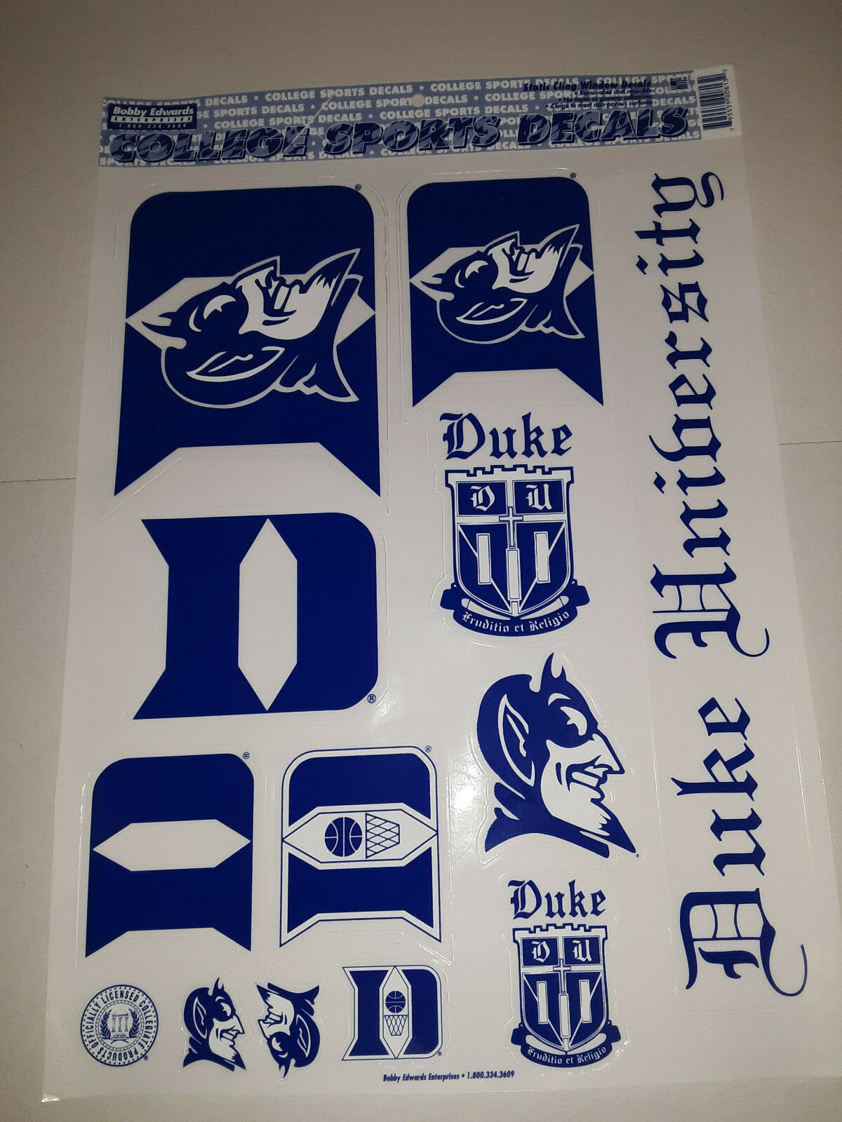 Duke Blue Devils Cling Sticker Decal Sheet 17 " x 12 " (pack of 12) | eBay