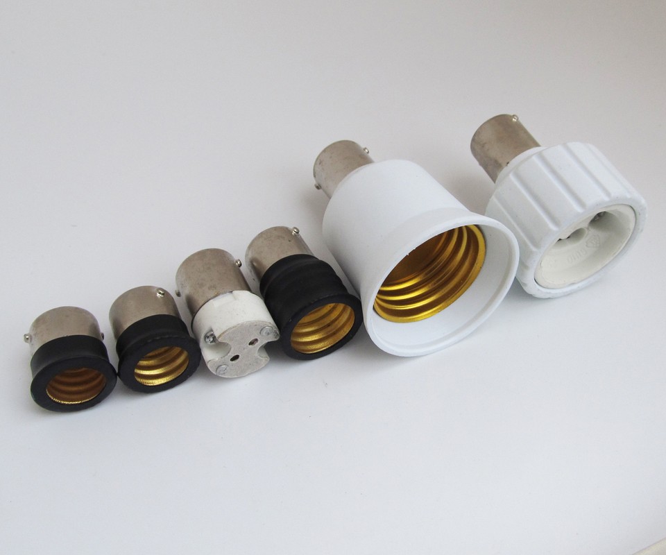 10pcs BA15S to E12 E14 E17 E26 E27 GU10 MR16 Candelabra Socket Bulb Converter | eBay