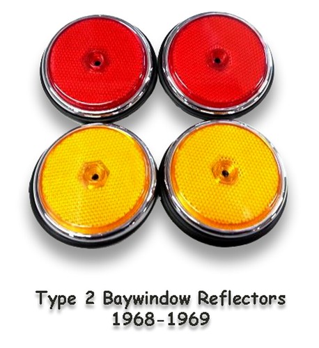 VW TYPE 2 BUS 1968-1969 BAY WINDOW FRONT & REAR SIDE REFLECTOR SET | eBay